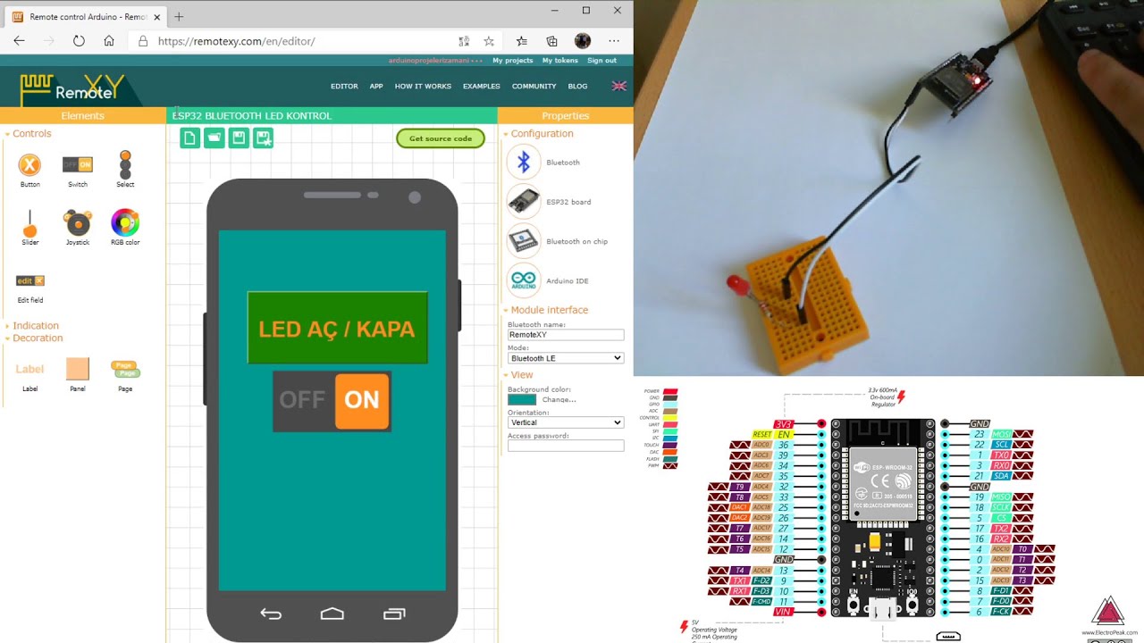 Arduİno Remotexy Esp32 Bluetooth Üzerİnden Led Kontrol 2 Youtube