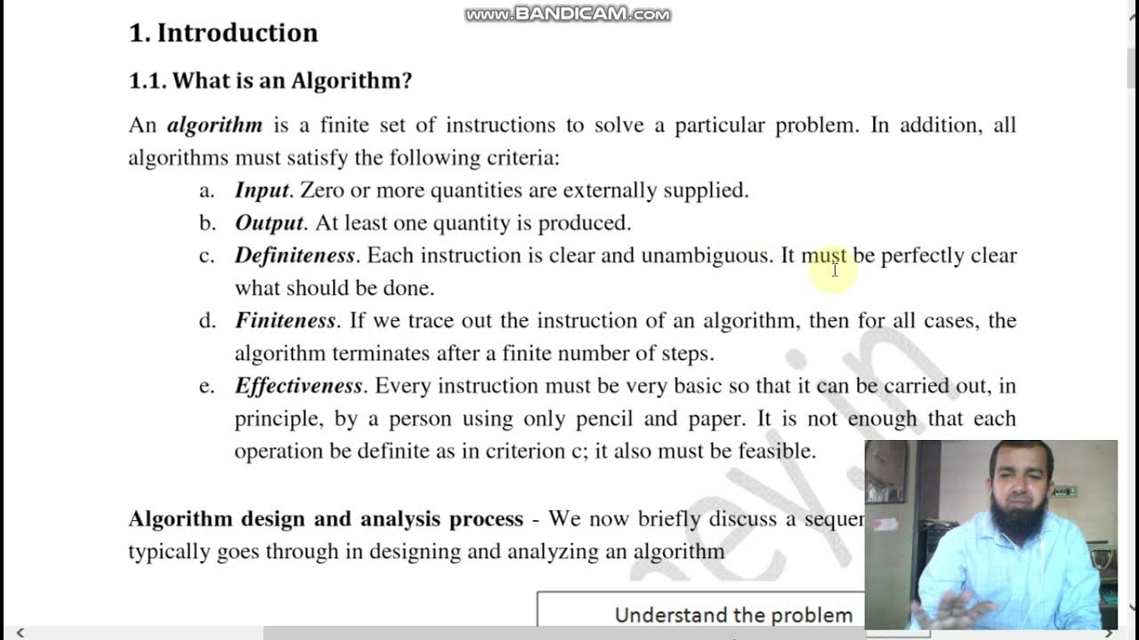 Algorithm Definition and Characteristics or Criteria of Algorithm - YouTube