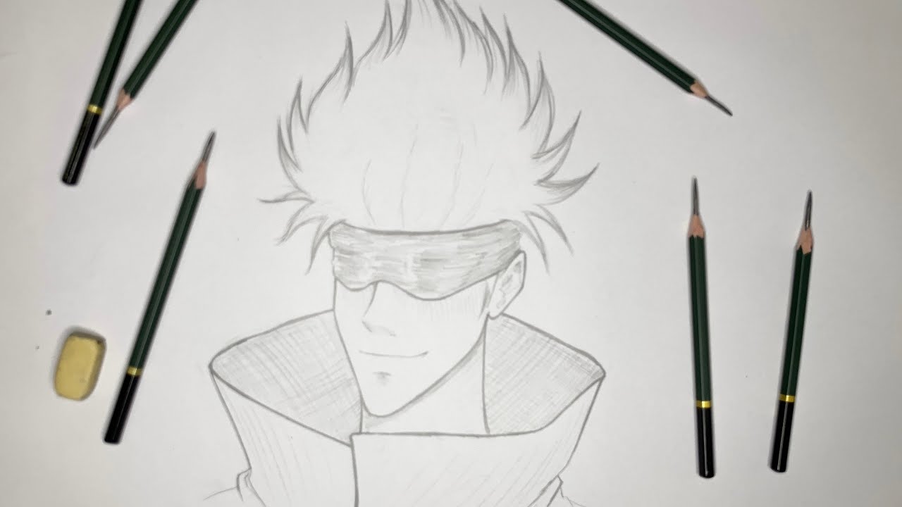 How to draw Gojo Satoru | Easy Gojo drawing for beginners | anime ...