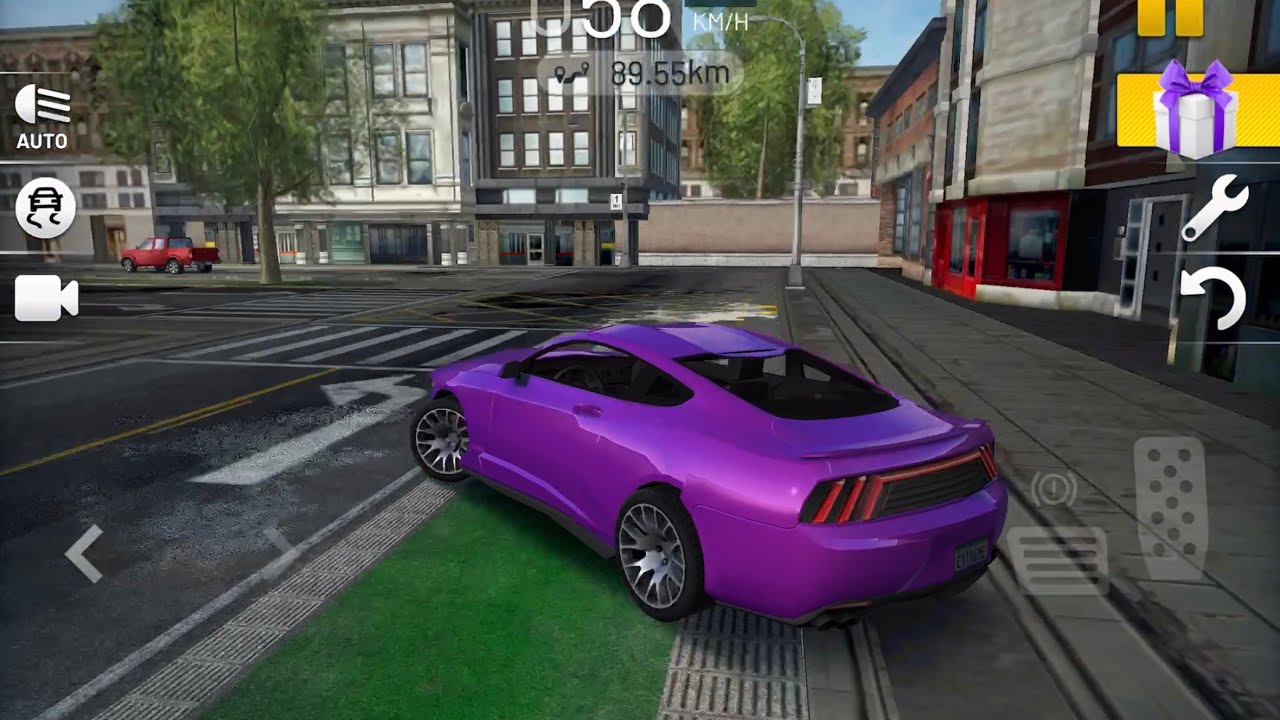 Playing a car game driving a purple car - YouTube
