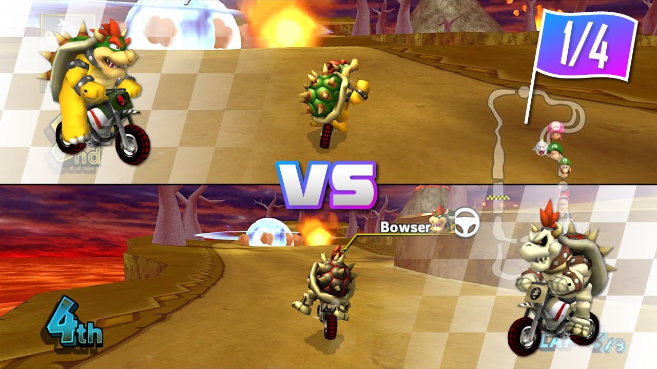 Bowser vs Dry Bowser on all Courses (Standard Bike L) [Part 1/4] - Mario Kart Wii Gameplay - YouTube