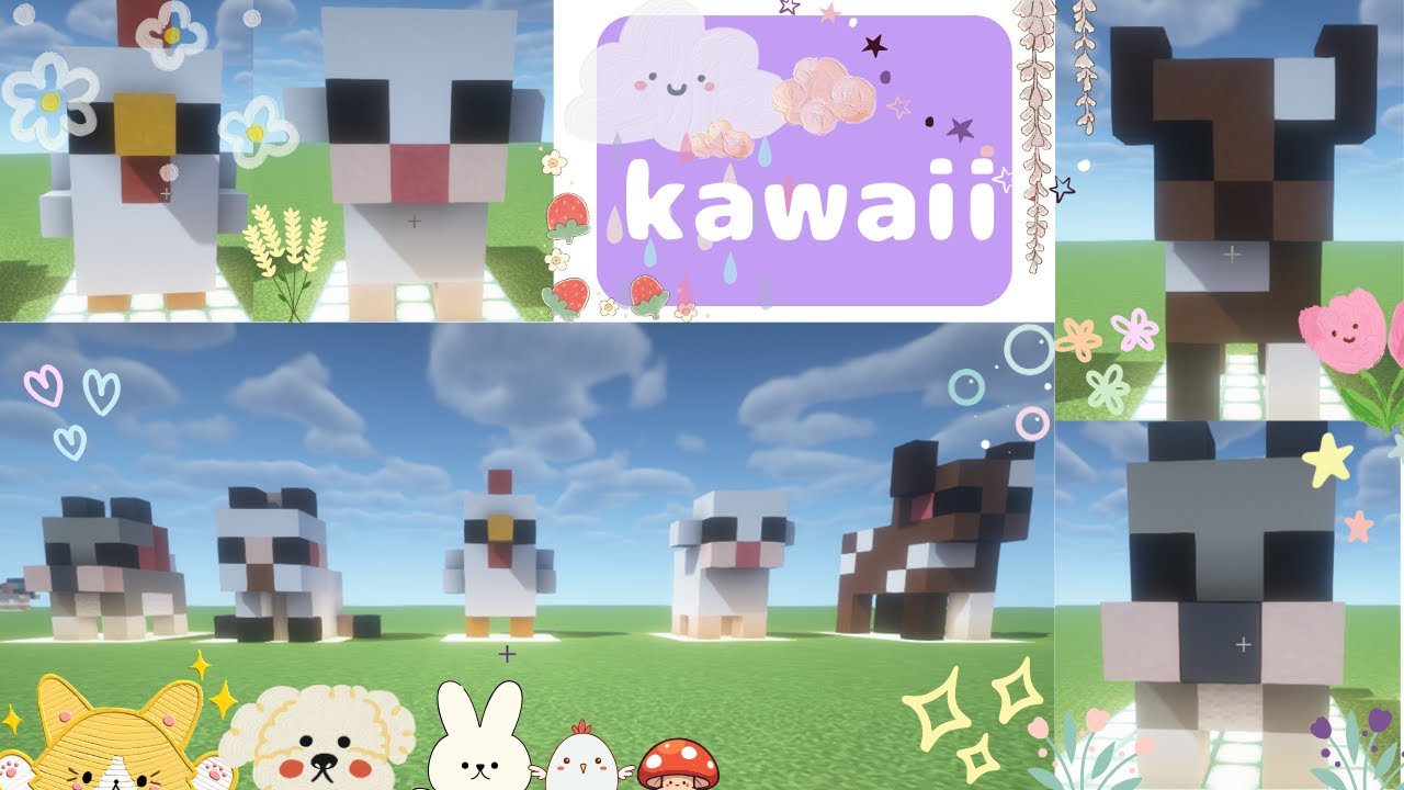 Minecraft Cute Animal 🐻 statue |easy tutorial 🐑l ⁠ ⁠(⁠⁰⁠ ⁠⁰ ...