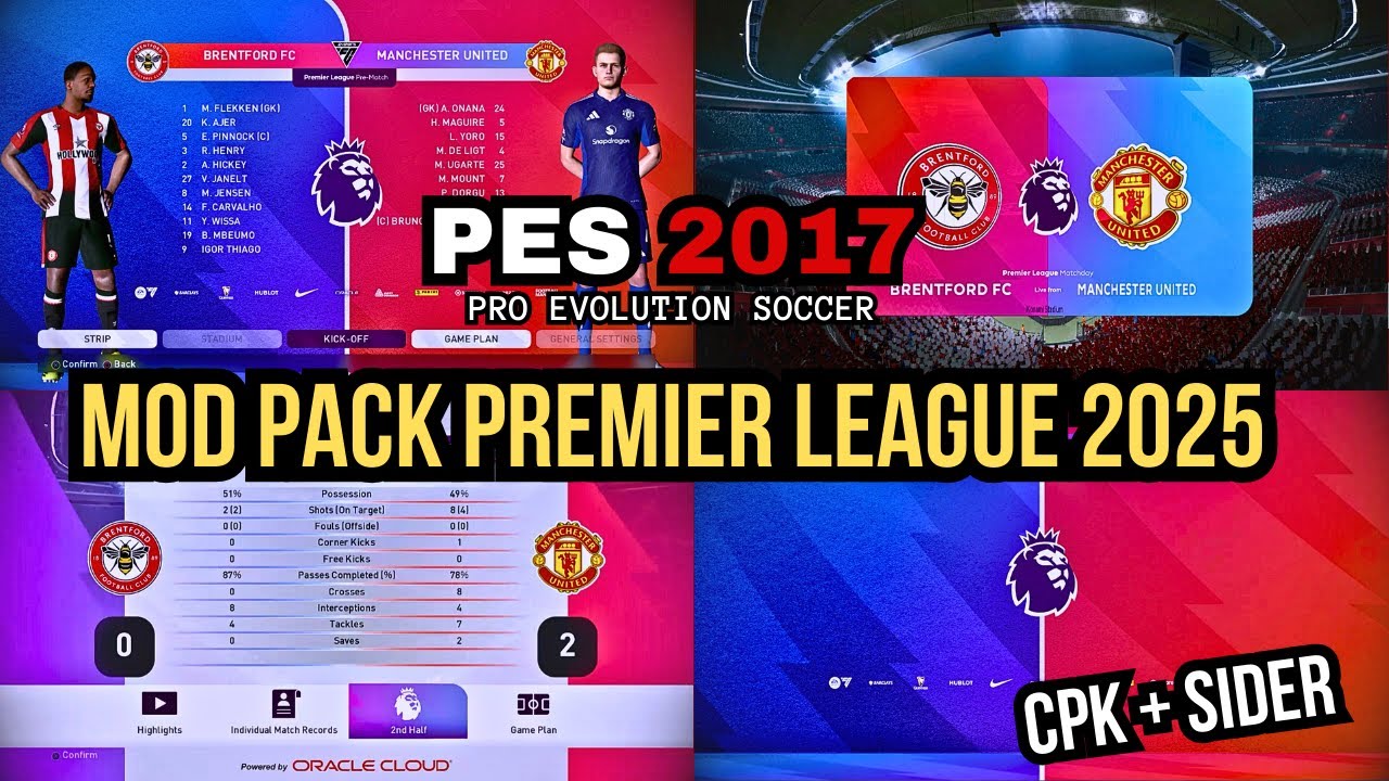 PES 2017 MOD PACK PREMIER LEAGUE SEASON 2025 GAME PLAY - YouTube