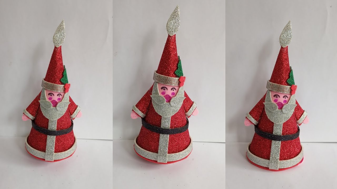 DIY Santa Claus making with glitter sheets🧑‍🎄/ How to make Santa Claus ...