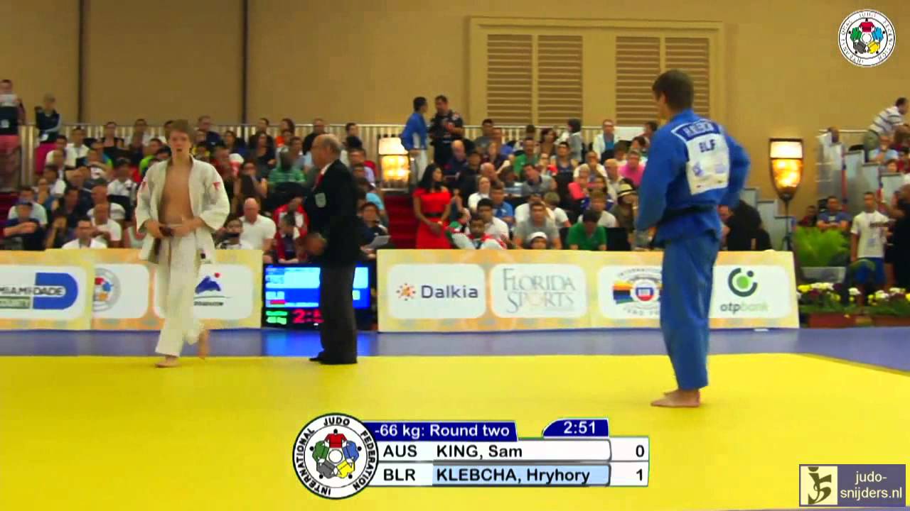 Judo World Championships Cadets Miami 2013: King (AUS) - Klebcha (BLR ...