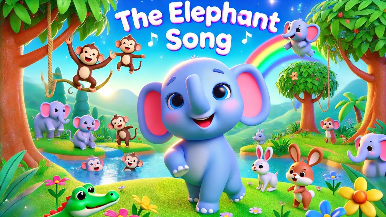 The Elephant Song 🐘| 3D Animated Nursery Rhyme for Kids | Fun Animal ...