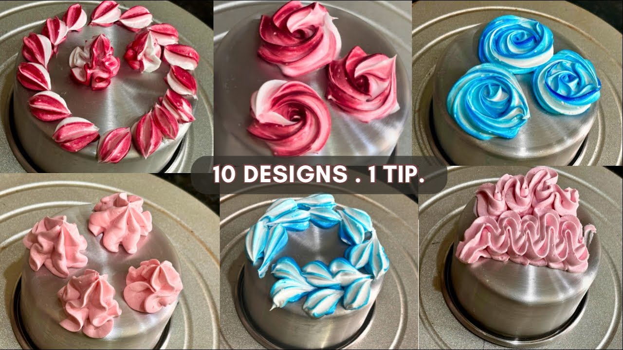 Piping Tutorial! Learn How to Pipe 10 Designs using Wilton 1M Tip ...