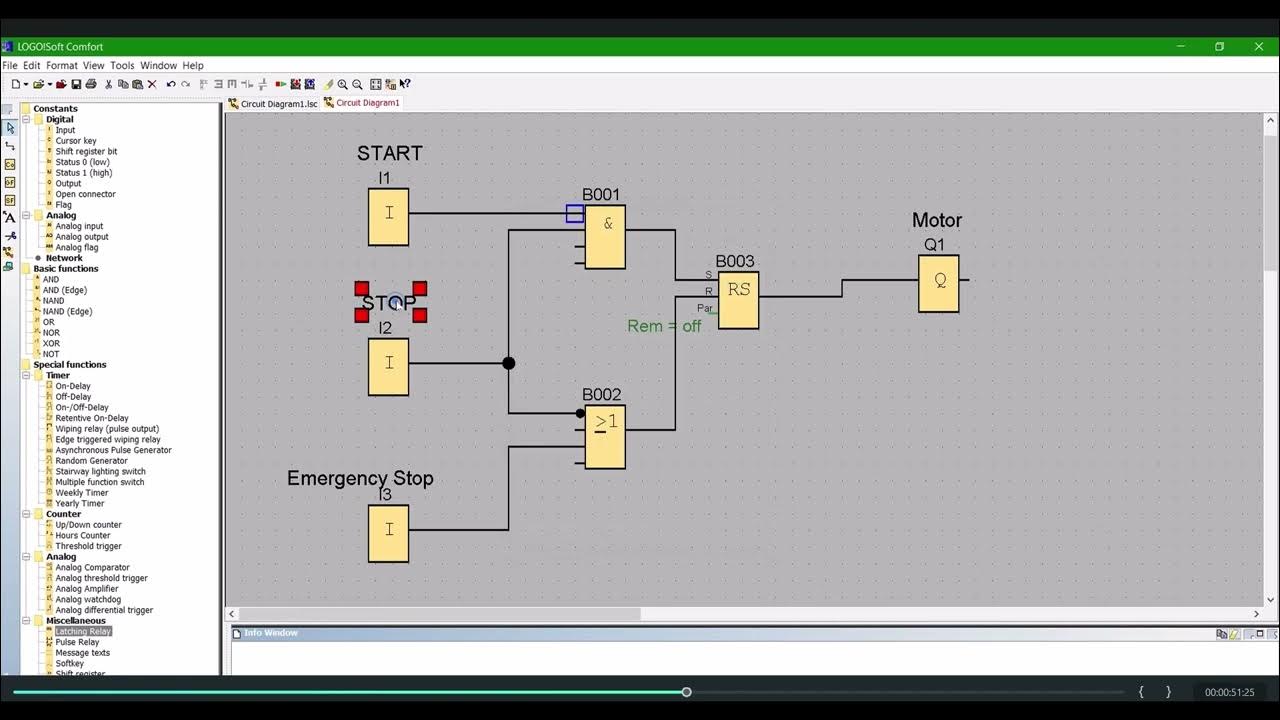 Motor Start Stop Program Tutorial (LOGO PLC) - YouTube