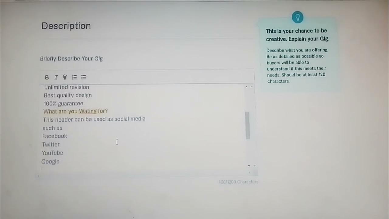 Fiverr gig Description Solve the problem - YouTube