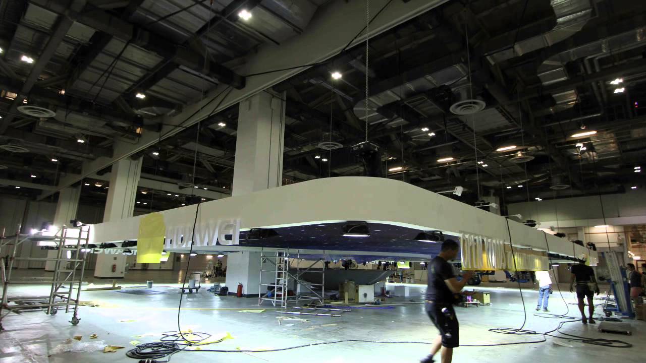 Huawei booth setup at CommunicAsia 2015 - YouTube