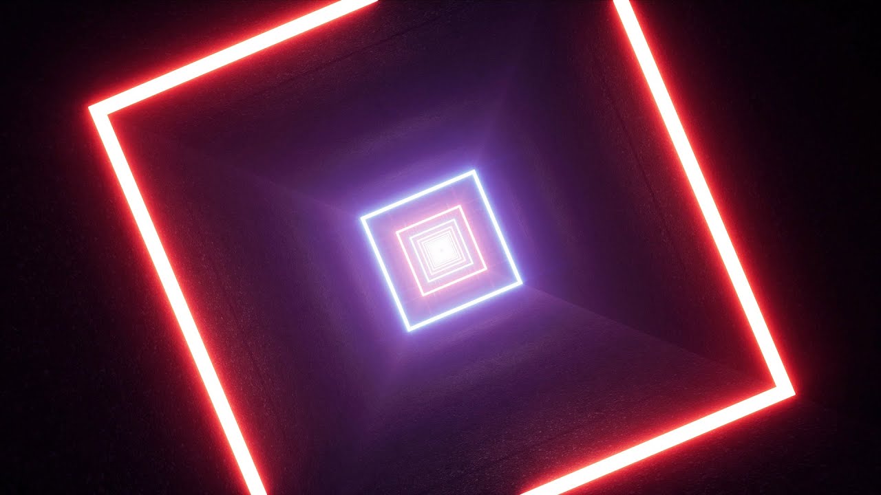 Glowing Neon Light Square Asphalt Tunnel VJ Loop - YouTube Music