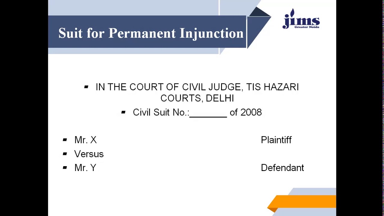 suit for permanent injunction - YouTube