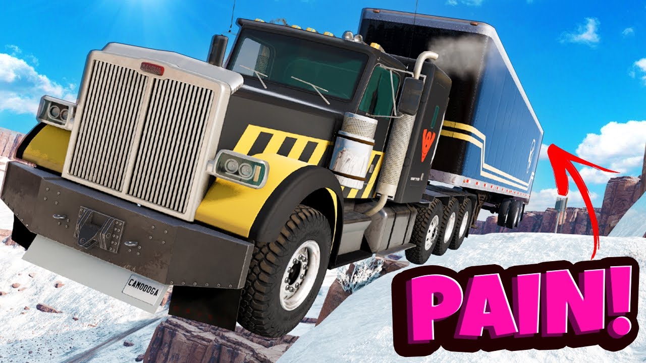 SURVIVING a Dangerous Icy Snow Map in a Diesel Truck in BeamNG Drive ...