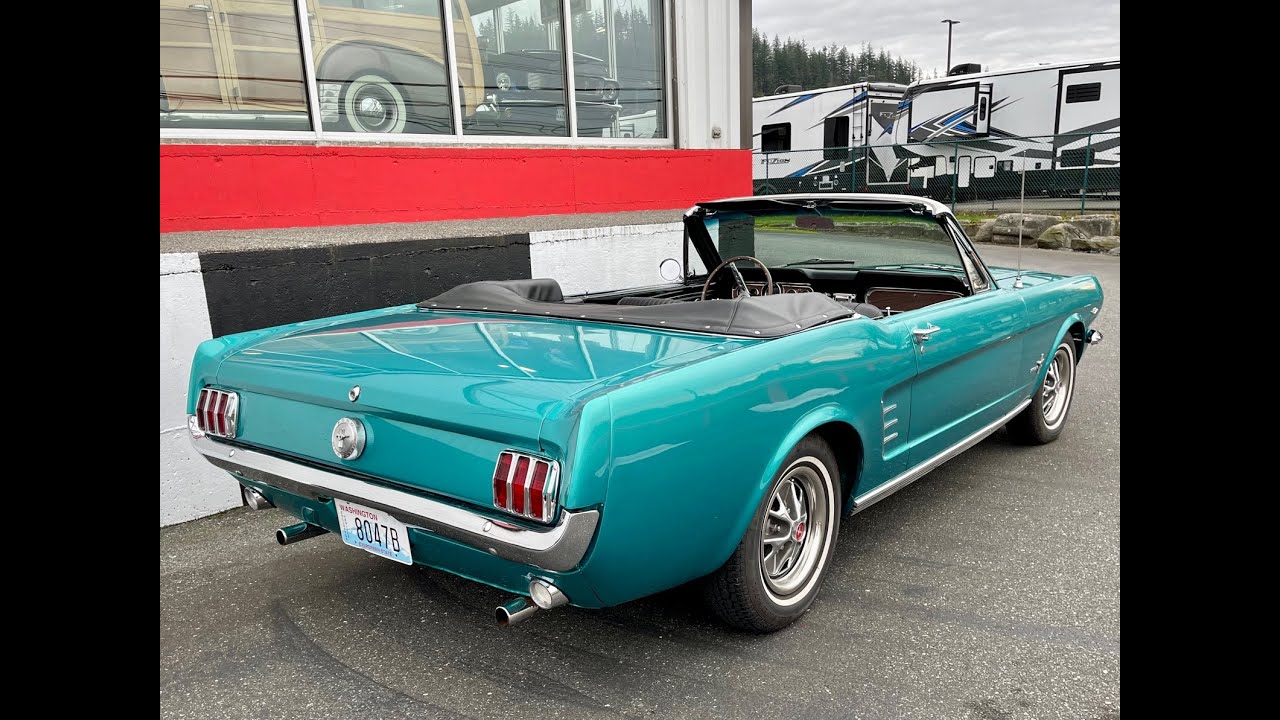 1966 Ford Teal Mustang Convertible - YouTube
