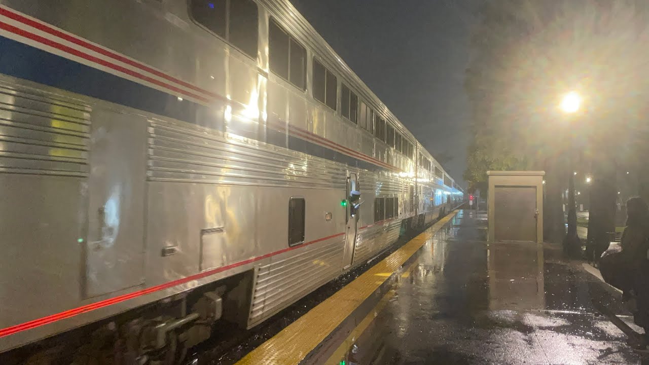 Amtrak #2 arrives in Ontario, CA - YouTube
