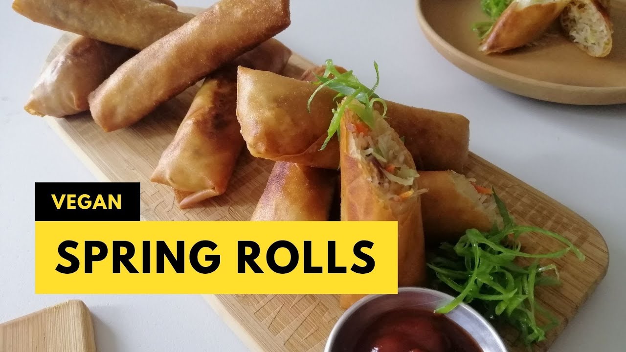 Vegan Spring Rolls with Vermicelli and TVP - YouTube