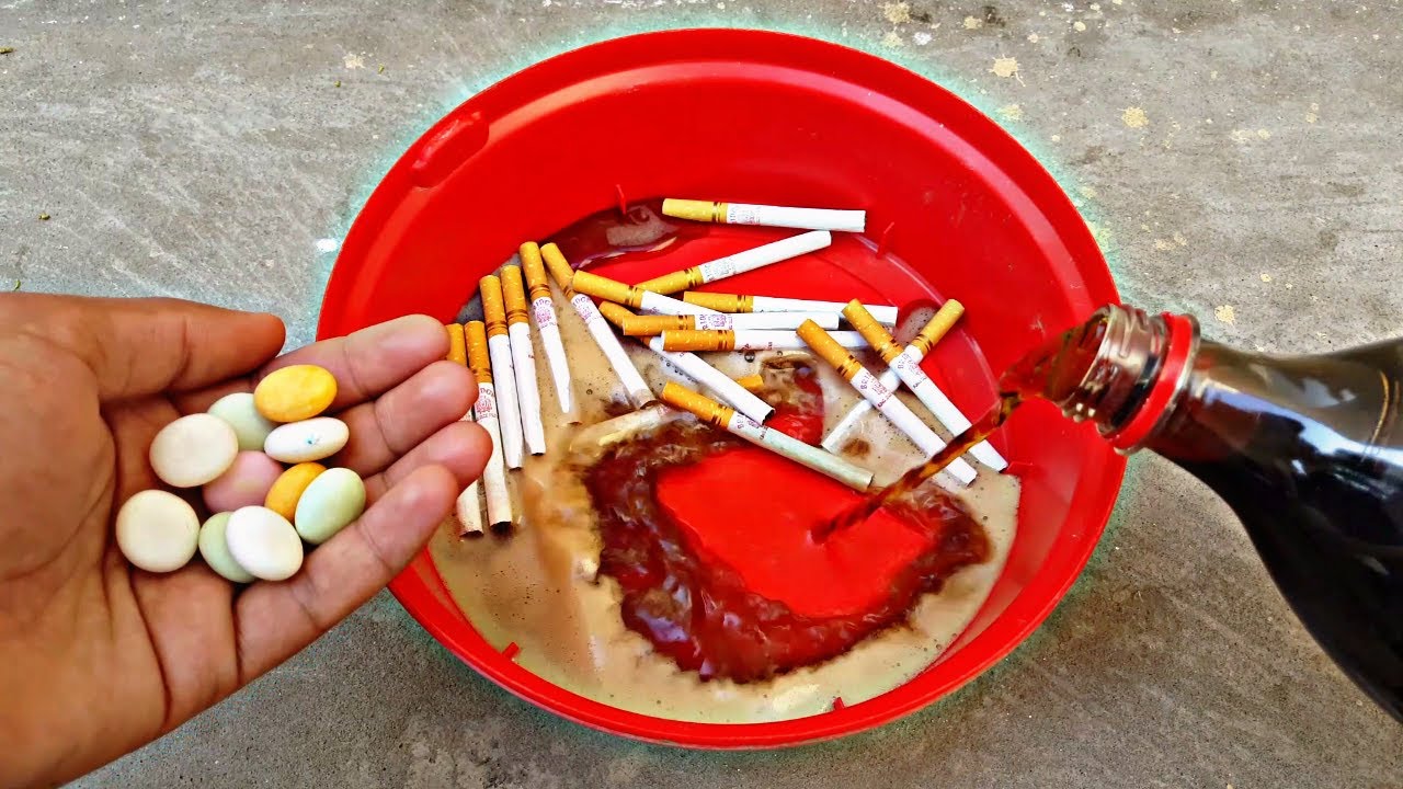 Coca Cola vs Cigarettes vs Mentos Experiment!!!! - YouTube
