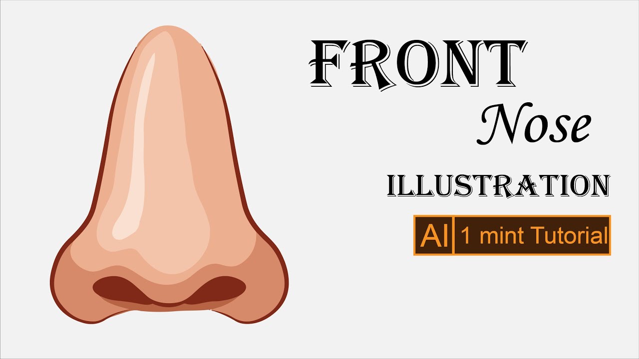 Front Nose character illustration || 1 Minute Tutorial || illustrator ...