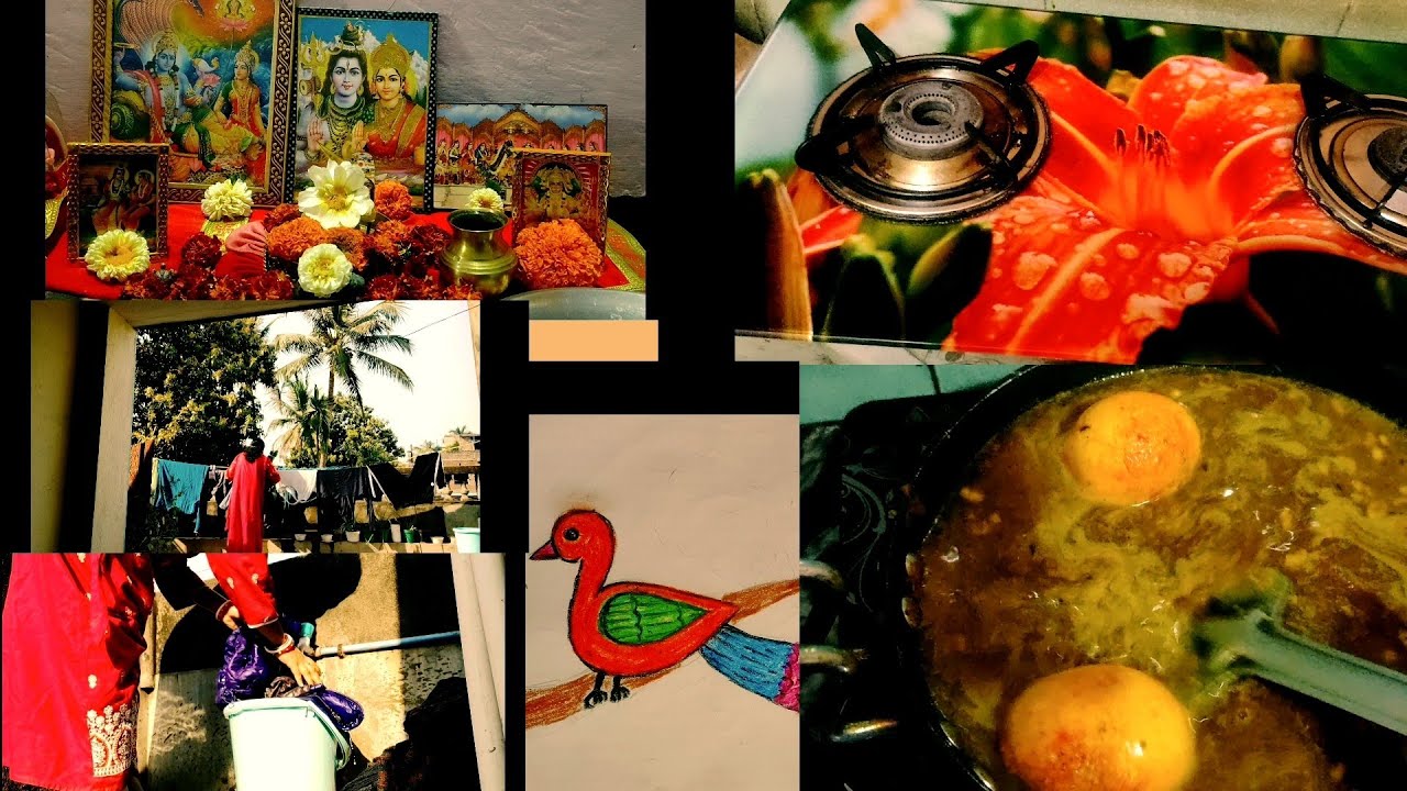 Indian housewife morning to night routing/💜🧡 Pooja, cleaning, cooking ...