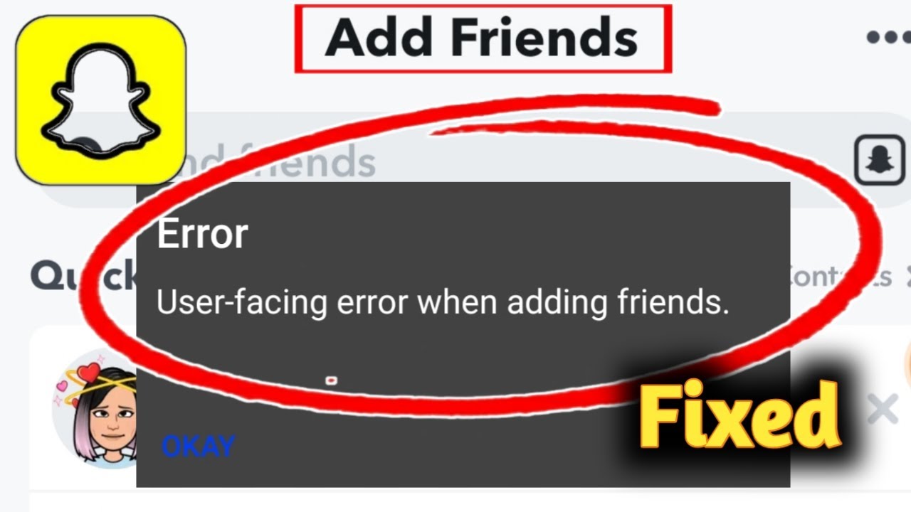 Snapchat user facing error when adding friends problem solved - YouTube