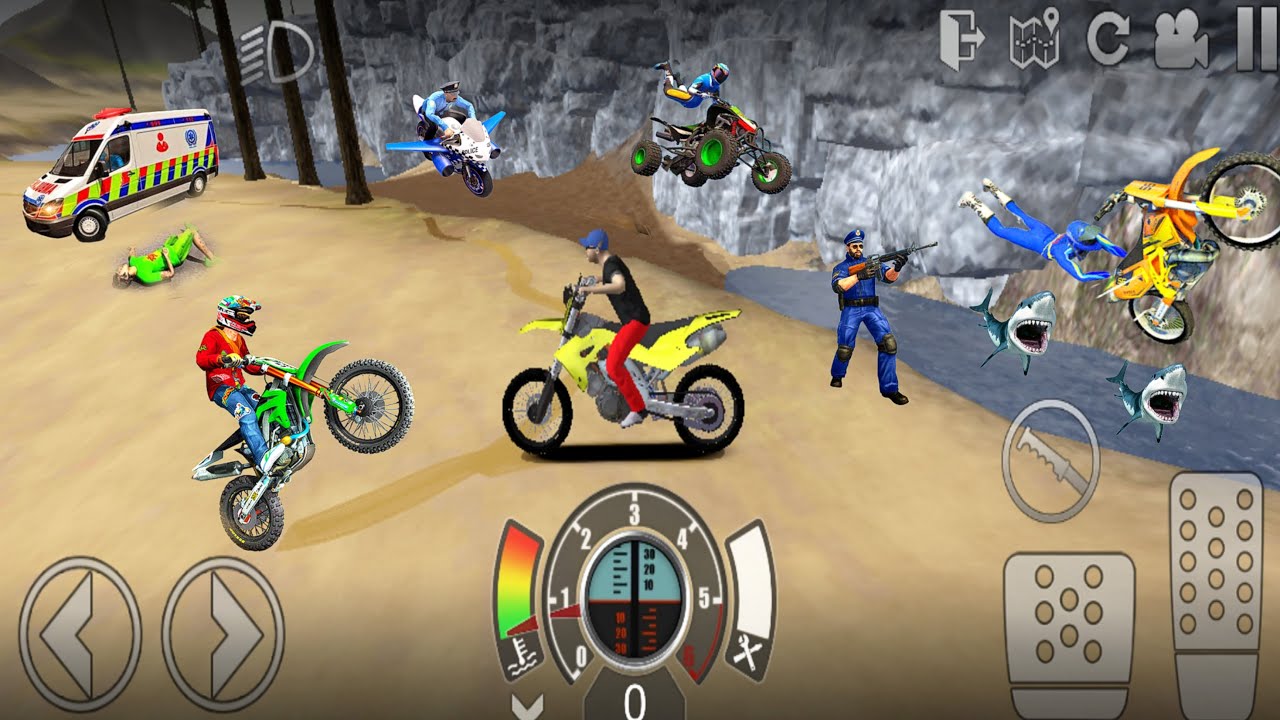 Motocross Dirt Police Chase Racing Bikers Extreme Offroad #81 Motor ...