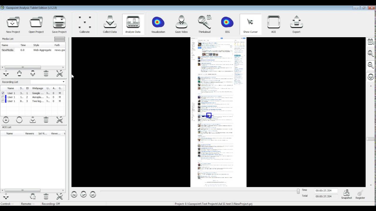Gazepoint Eye Tracking Analysis - Aggregate Page Scrolling - YouTube