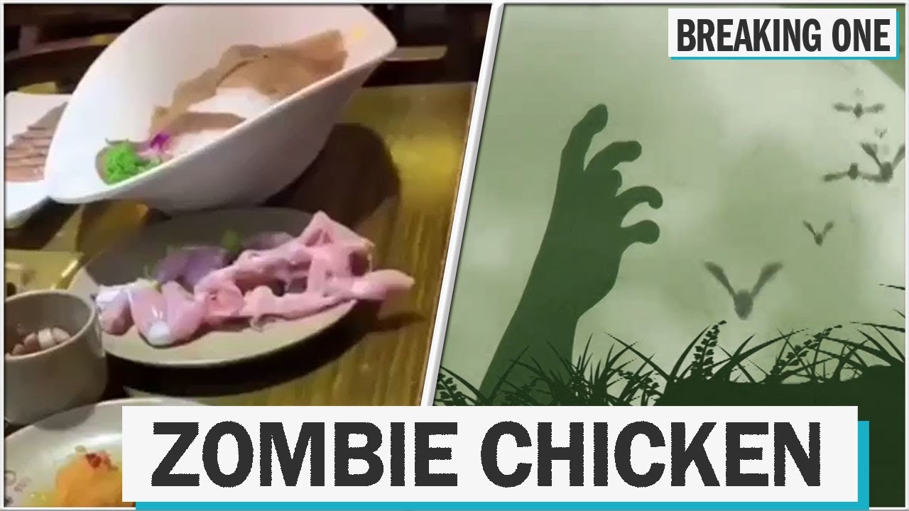 Viral video shows the creepy moment raw chicken jumps off a plate - YouTube