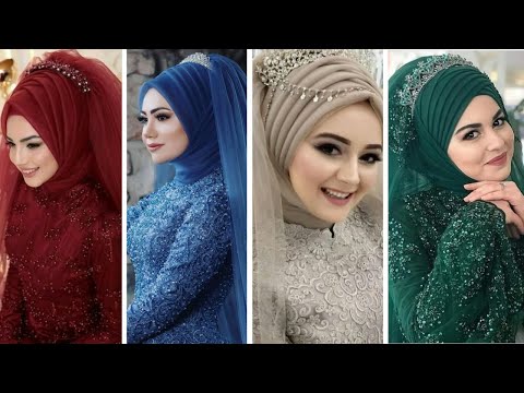 beautiful Arabic bridal hijab ideas ll different & stylish Arabic hijab