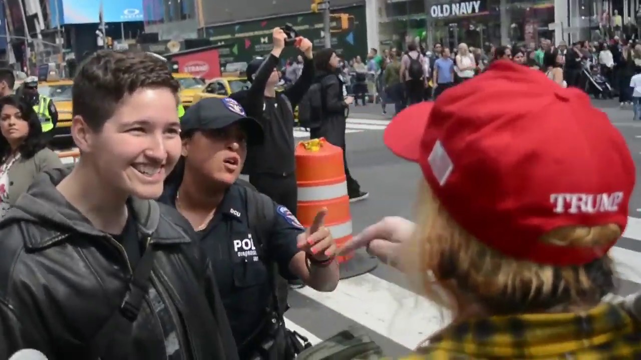 Altercation between Trans Trump Supporter and Non Binary Pro Choicer at ...