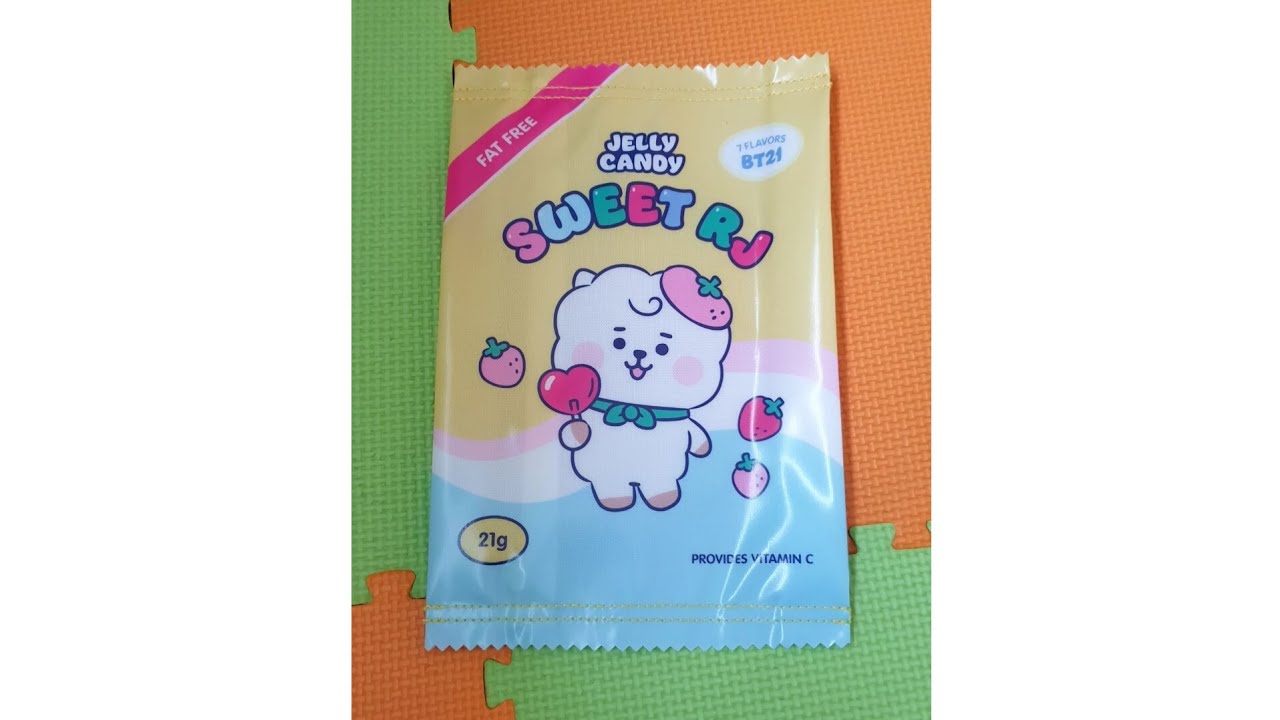 bt21 jelly candy official pouch large | jelly candy bt21 - YouTube