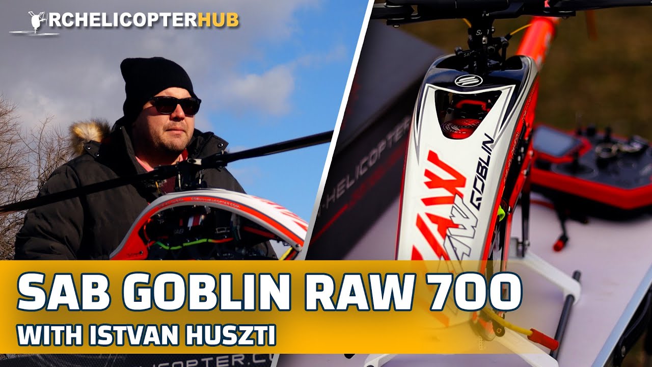 SAB Goblin Raw 700 narancs-fehér RC helikopter Huszti Istvánnal ...