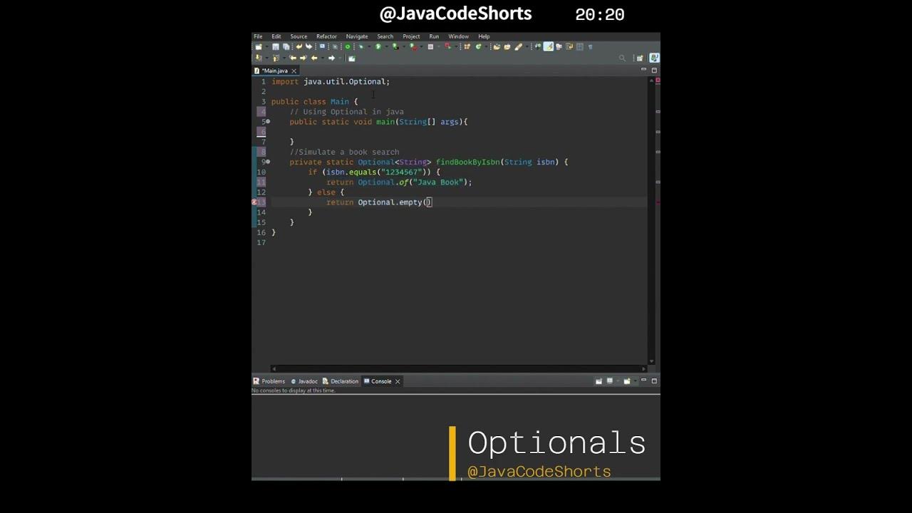 0018 Creating Optionals In Java Programming Coding Java Shorts Youtube 
