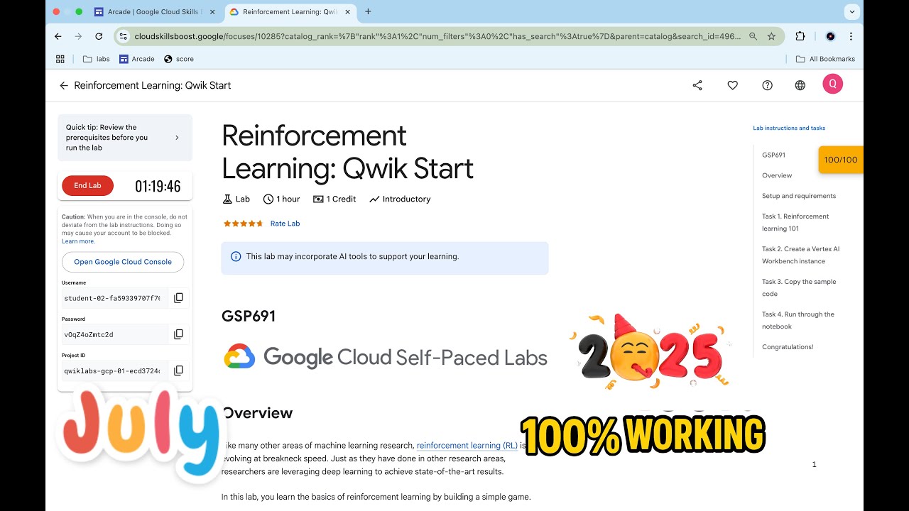 [2025] Reinforcement Learning: Qwik Start | #qwiklabs | #GSP691 | [With Explanation🗣️] - YouTube