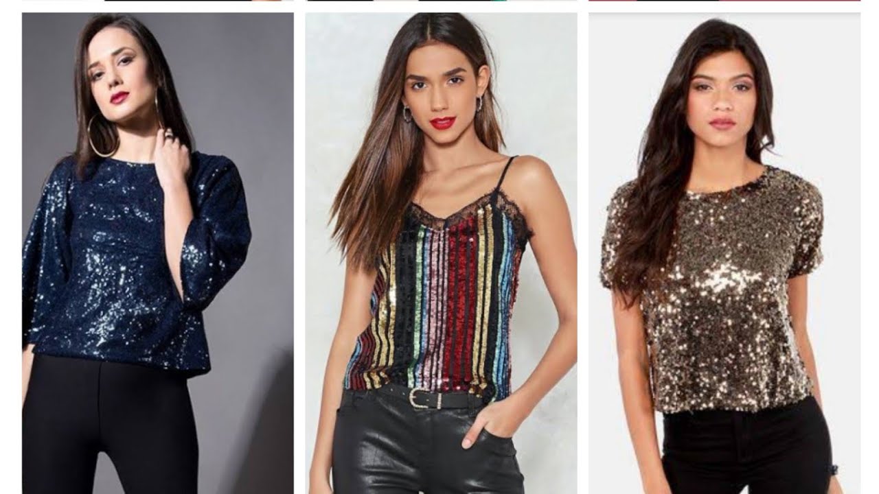 Party Wear Top Collection / Elegant Stylish Sequence Top Design /Blouse ...