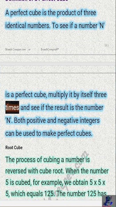 Perfect Cube and it's Cube roots - YouTube