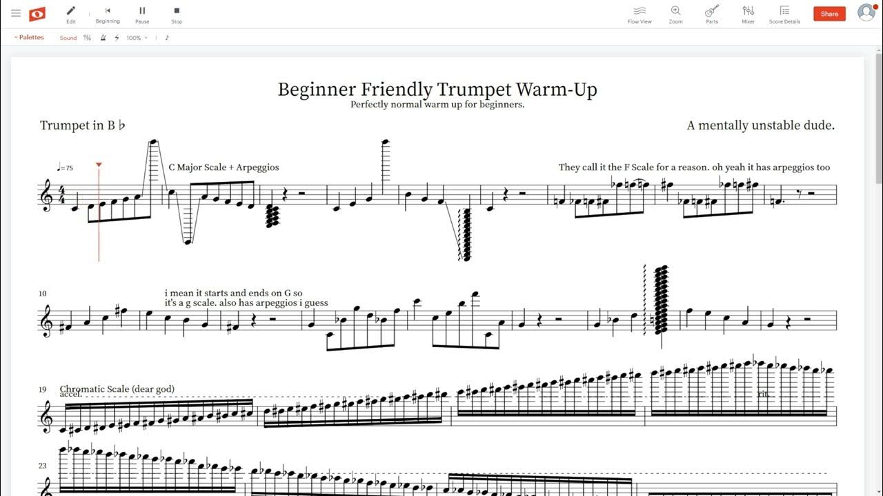 Beginner Friendly Trumpet Warm Up - YouTube