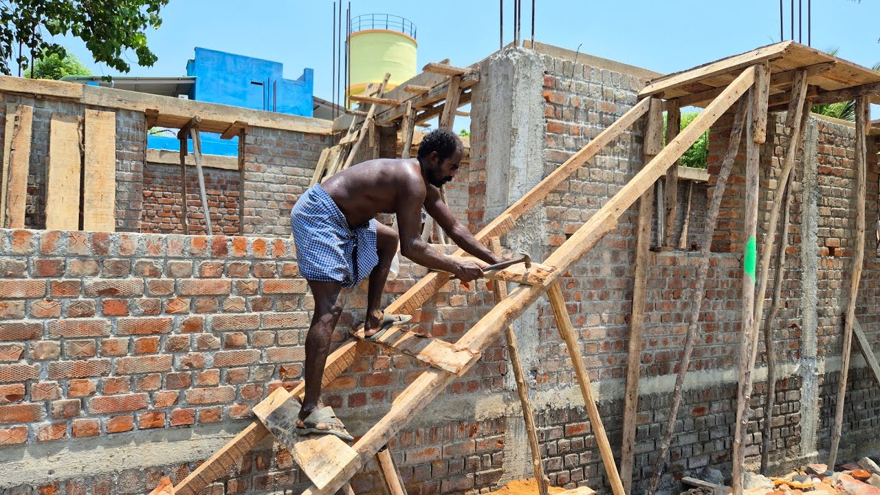 Techniques of Concrete Staircase Making FormWork step by step|Stairs ...