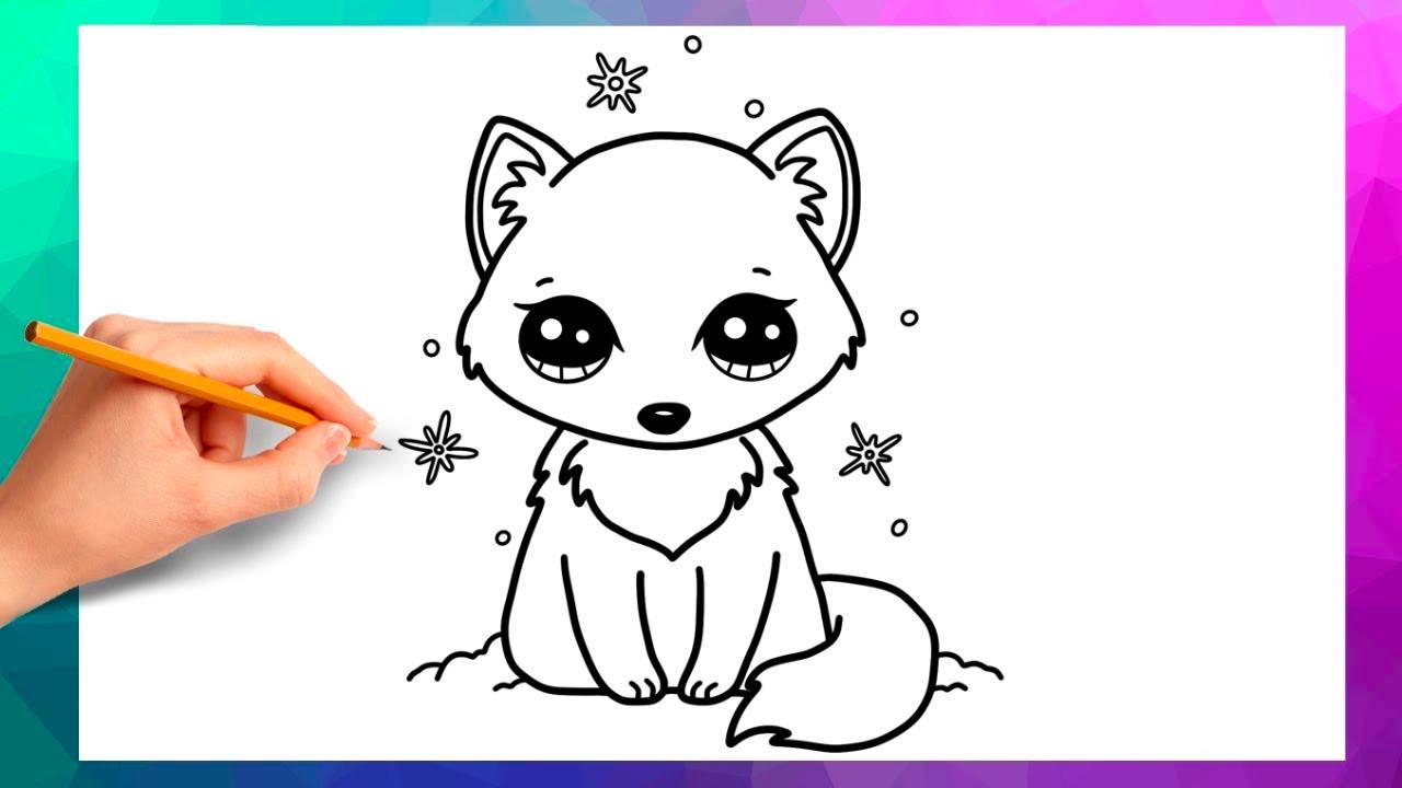 Cum se Deseneaza o Vulpe Polara | Desen de Iarna Usor Pas cu Pas ☃️ How ...