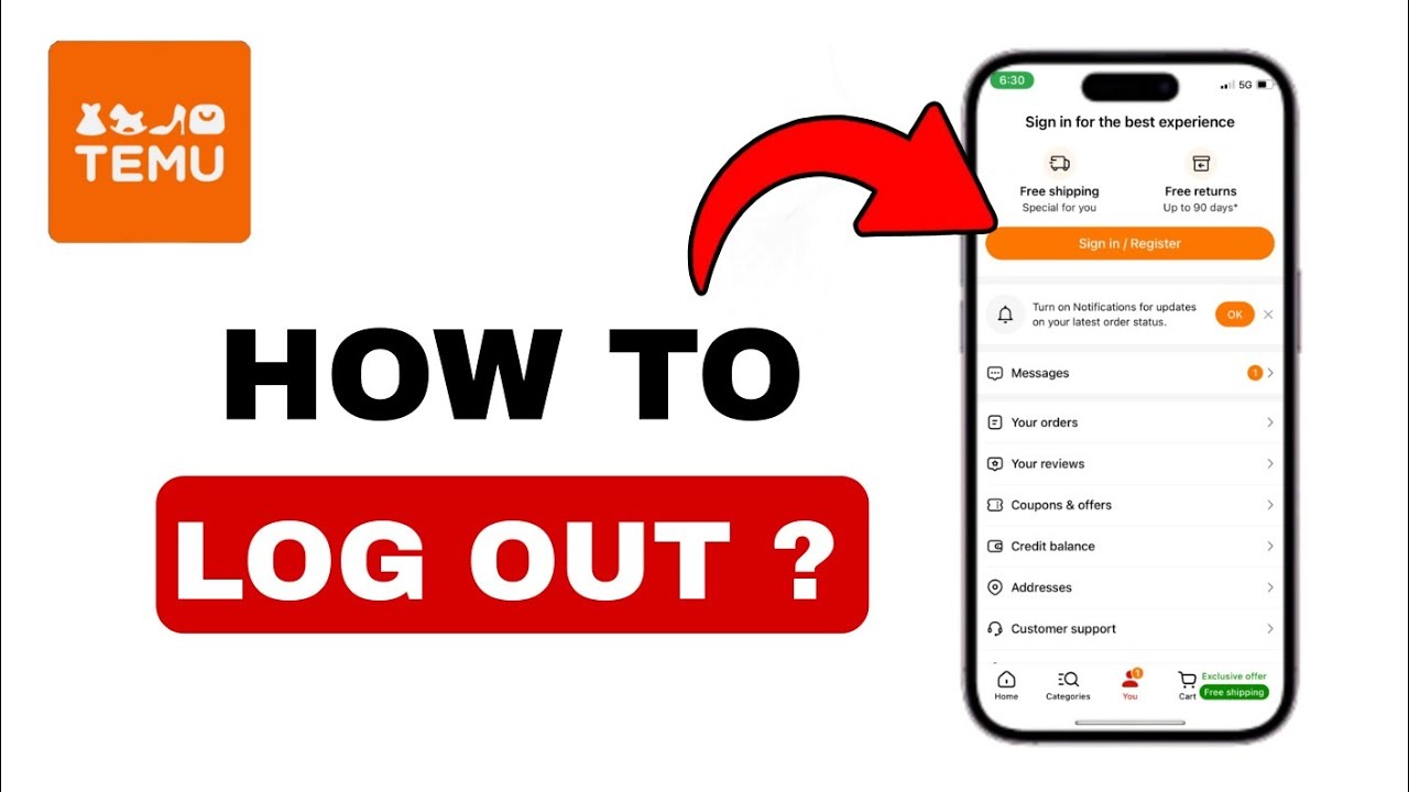 How To Log Out On Temu - 2024 (Quick And Easy Tutorial) - YouTube