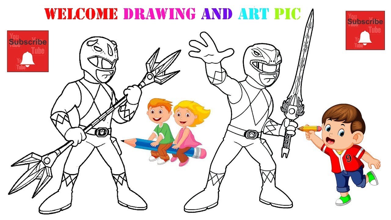HOW TO DRAW- POWER RANGER-SUPERHEROS-EASILY| LEARN TO DRAW POWER RANGER ...