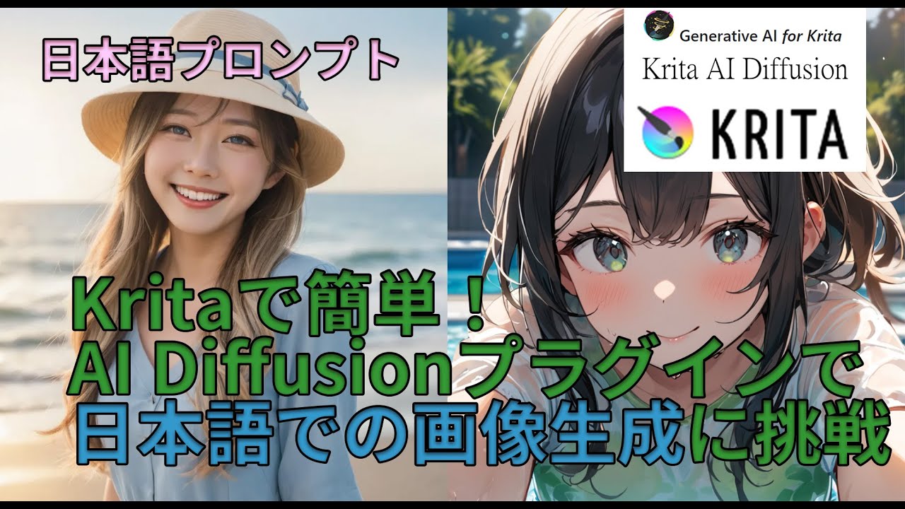 Kritaで簡単！AI Diffusionプラグインで日本語での画像生成に挑戦/Using Japanese prompts with Krita AI Diffusion - YouTube