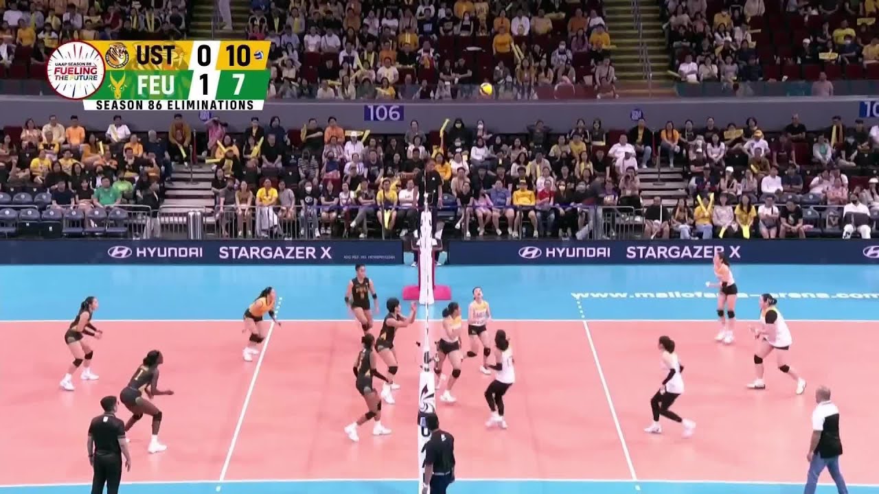 UST wins long rally in set 2 vs. FEU | UAAP Season 86 Women’s ...