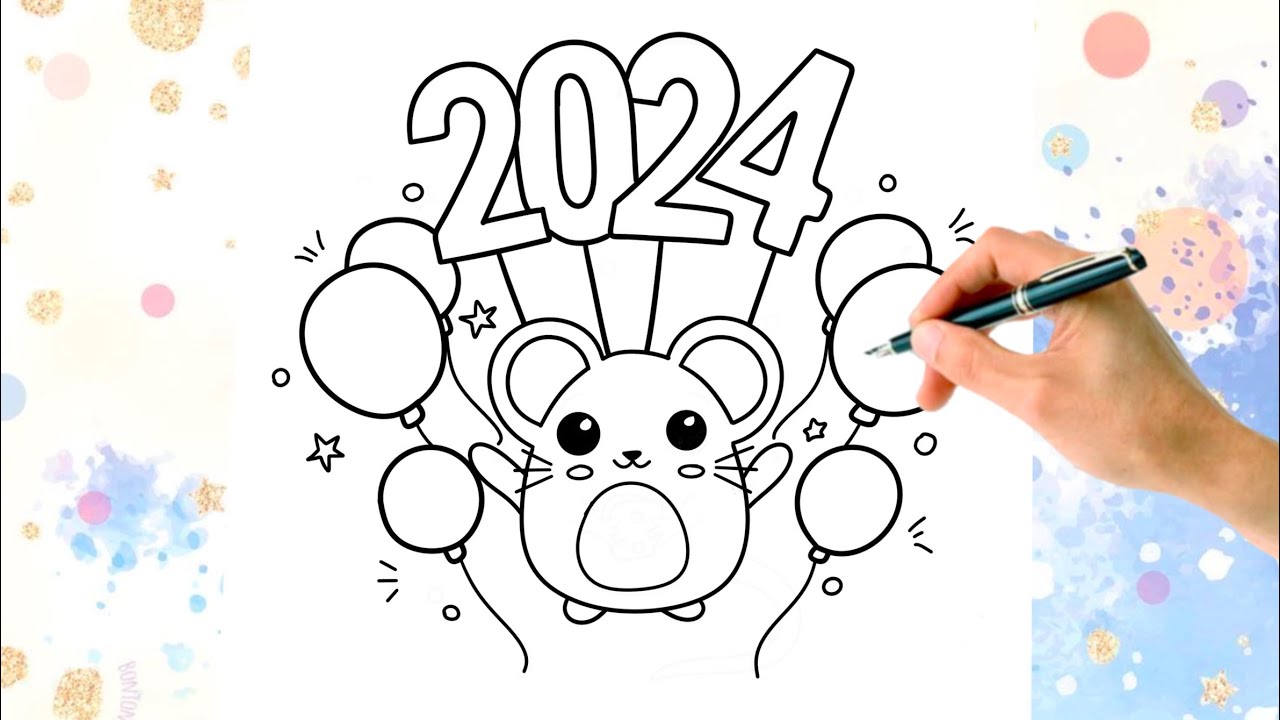 How to draw New Year Eve 2024 🎆 step by step | Small Artists - YouTube