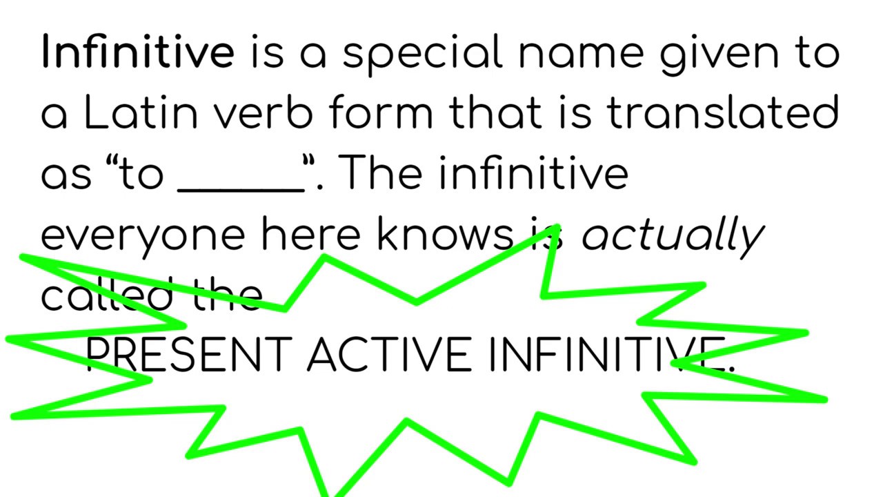 Latin 3 review of present active and present passive infinitives 4/27 ...