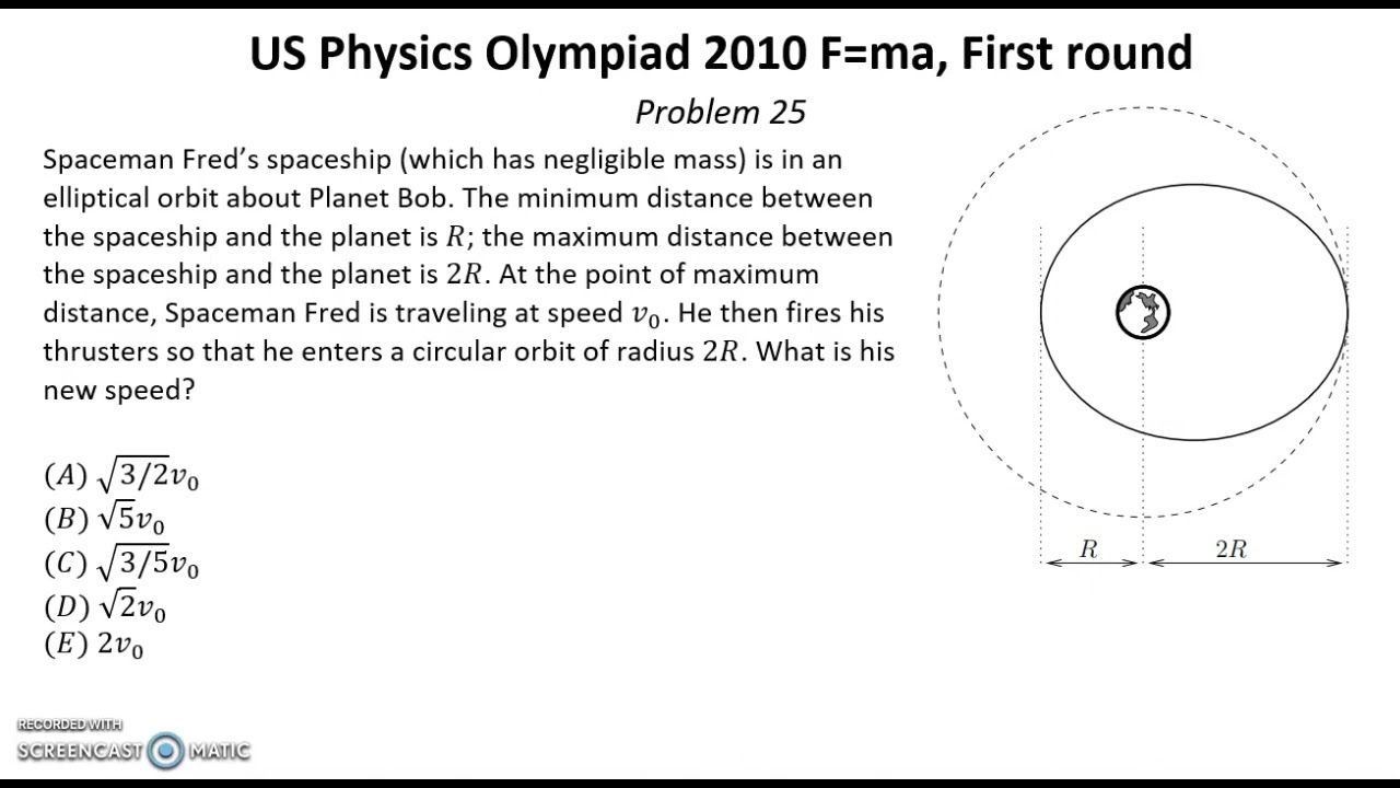 US F=ma Physics Olympiad 2010. First Round. Problems 24-25 of 25 ...