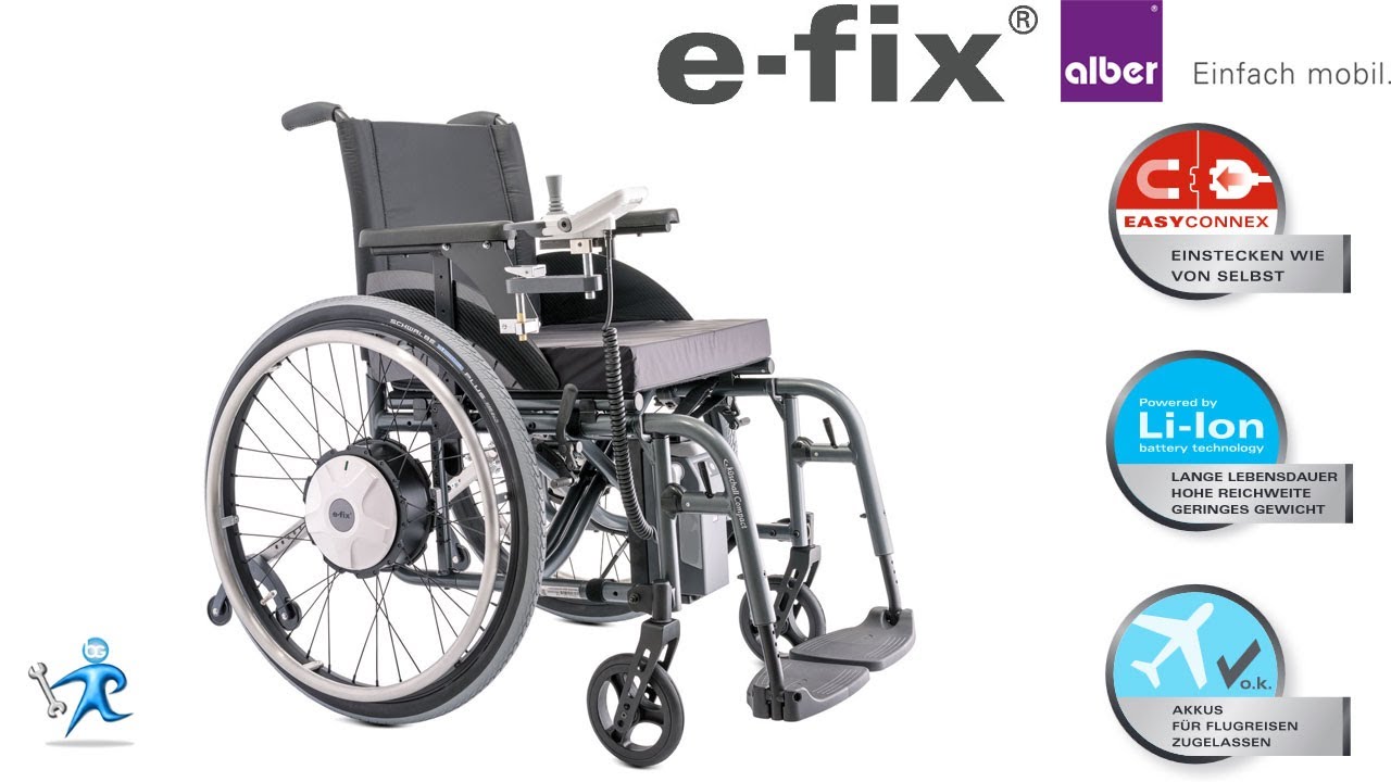 Alber E-Fix Elektro-Antrieb für Rollstühle, die neue efix E35/E36 Serie ...