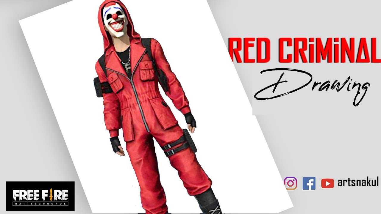 Red Criminal bundle drawing #freefire - YouTube
