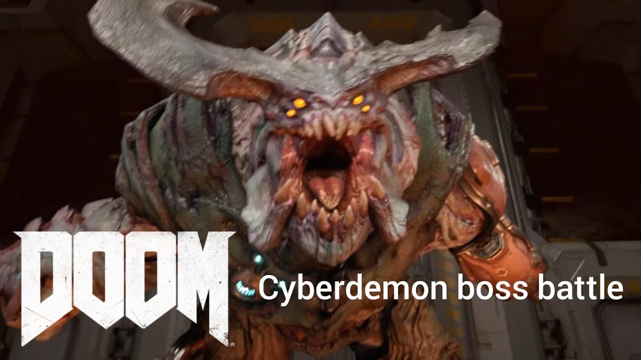 DOOM 2016 - Cyberdemon boss battle - YouTube