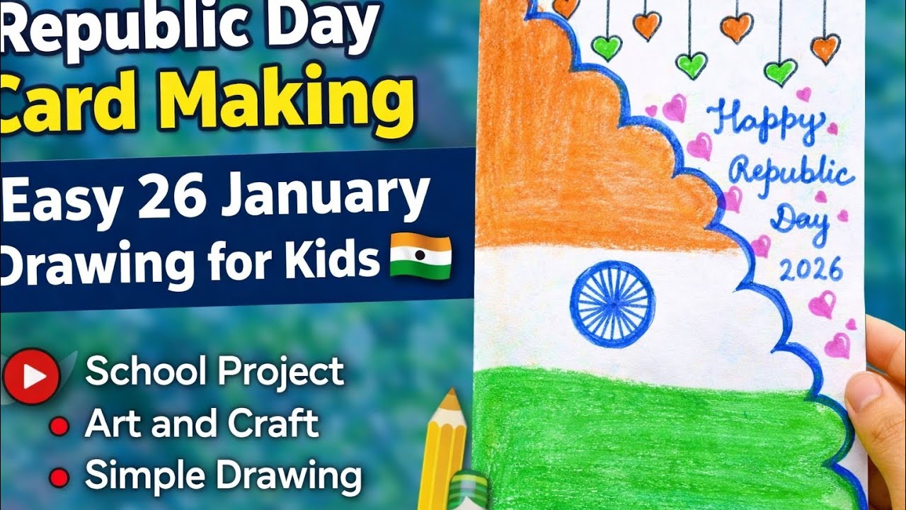 26 January Republic Day Special Card | Easy Drawing & Craft - YouTube