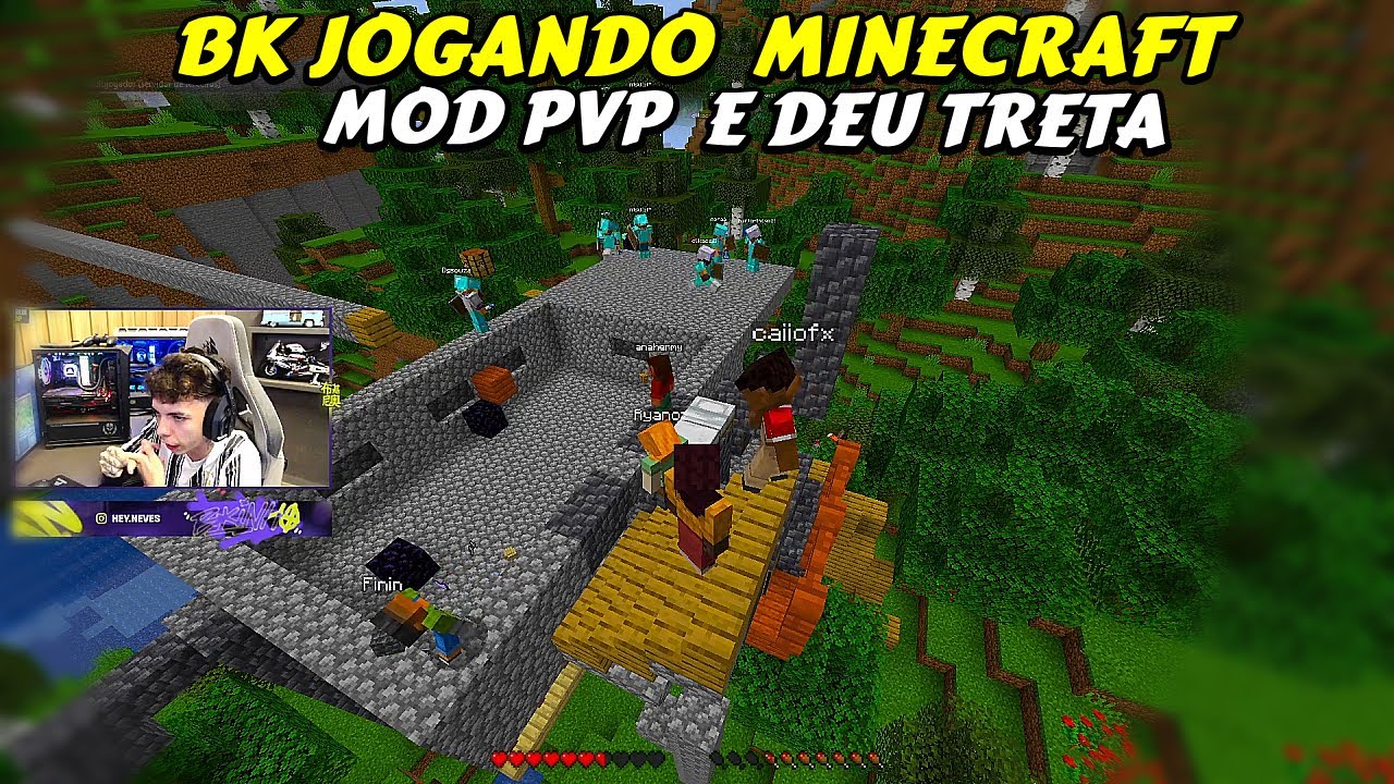 BK JOGANDO MINECRAFT | RESENHA COM OS MLK DA TURQUIA | MOD PVP E DEU ...